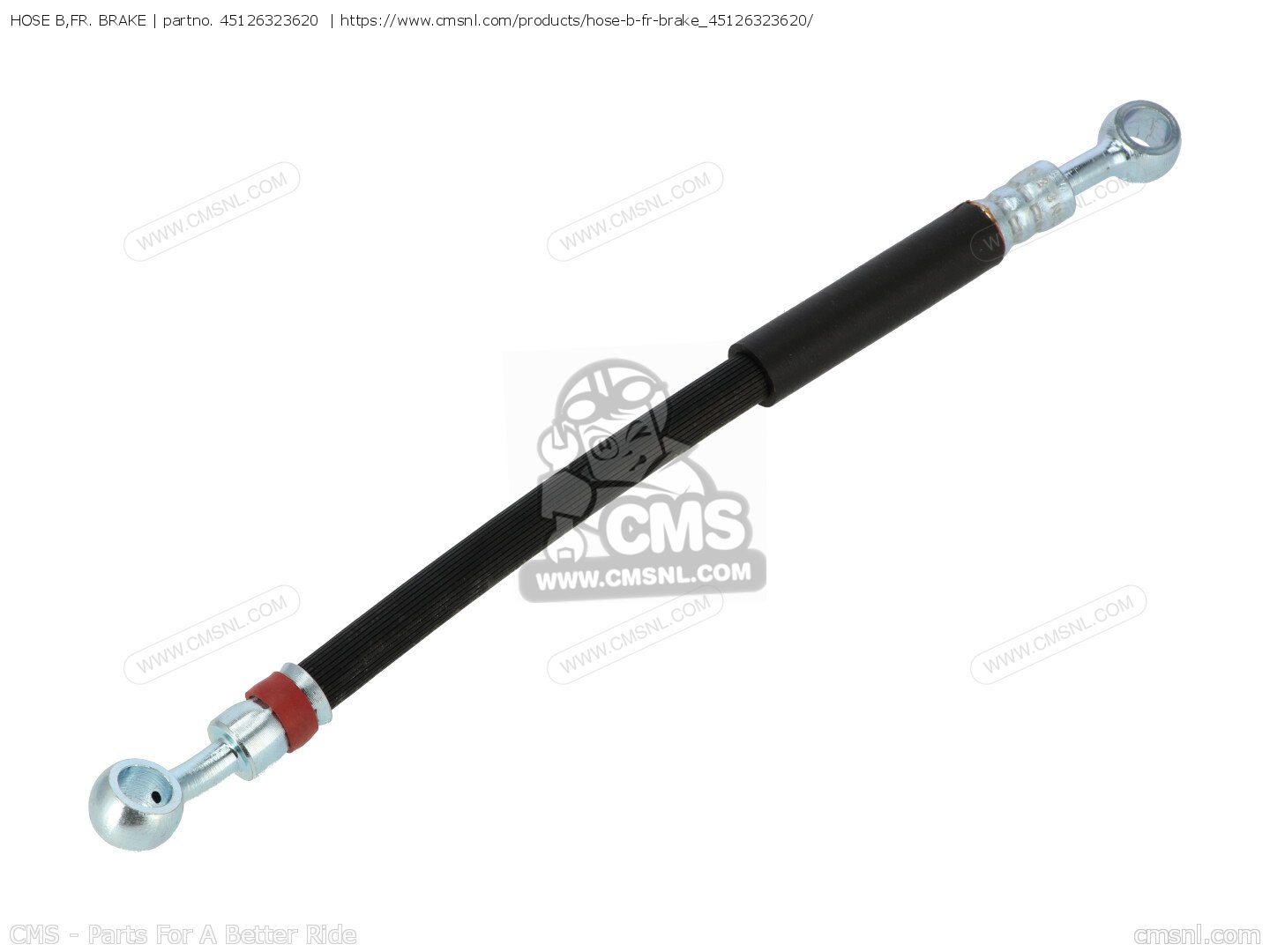 45126323620: HOSE B,FR. BRAKE Honda - buy the 45126-323-620 at CMSNL