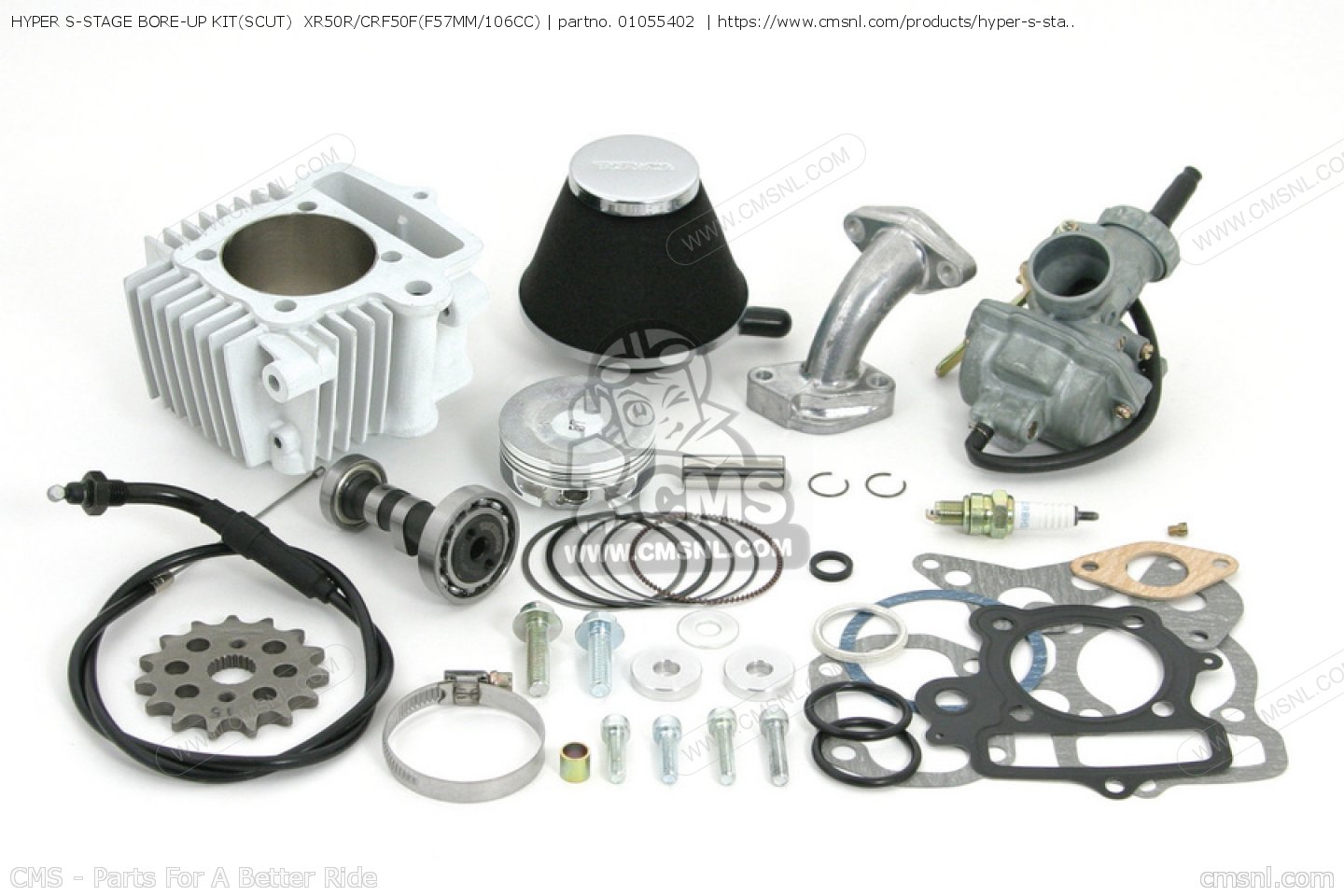 01055402: Hyper S-stage Bore-up Kit(scut) Xr50r/crf50f(f57mm/106cc ...