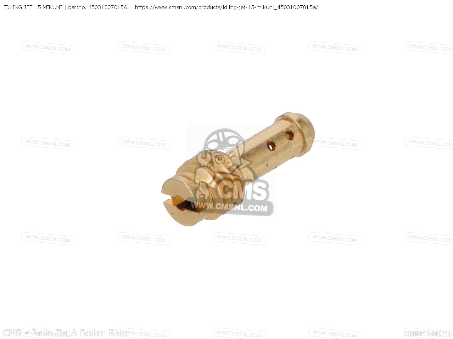 45031007015A: IDLING JET 15 MIKUNI Husqvarna - buy the 45031007015 at CMSNL