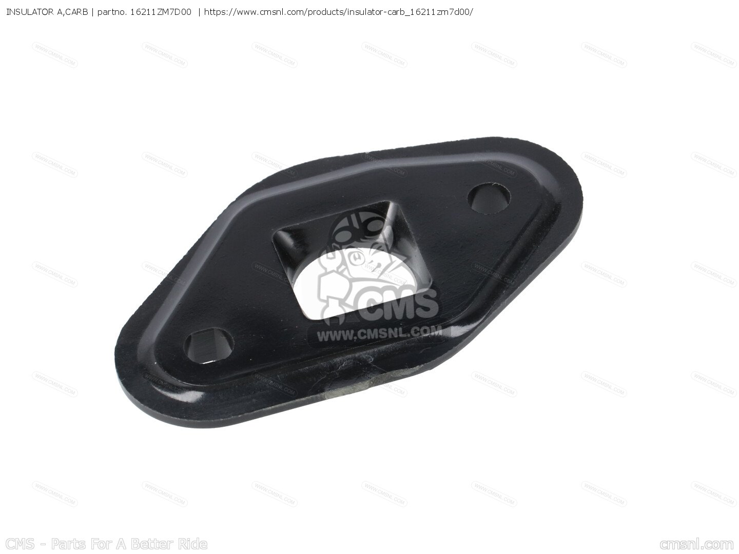 16211ZM7D00: INSULATOR A,CARB Honda - buy the 16211-ZM7-D00 at CMSNL
