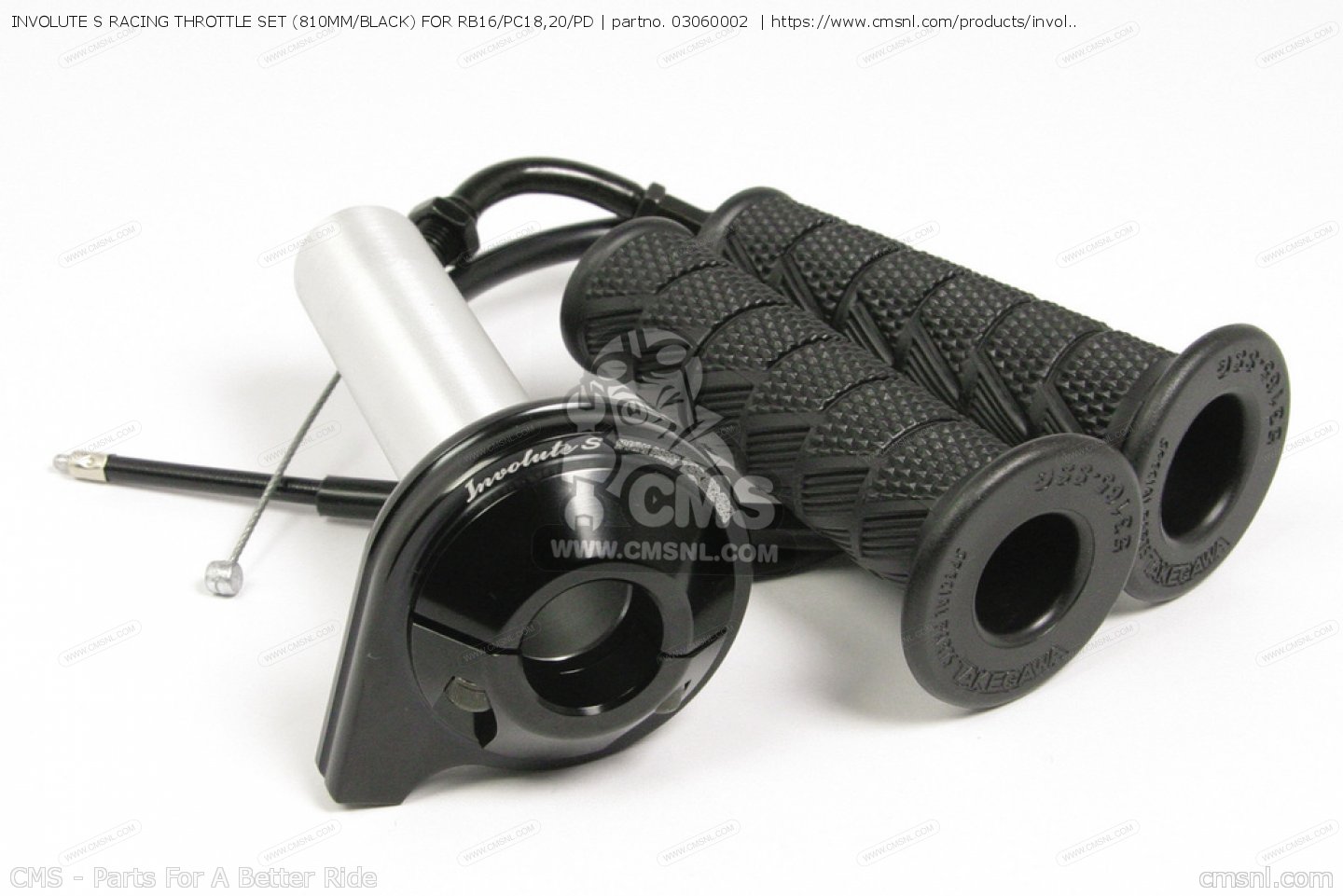 03060002: Involute S Racing Throttle Set (810mm/black) For Rb16/pc18,20 ...