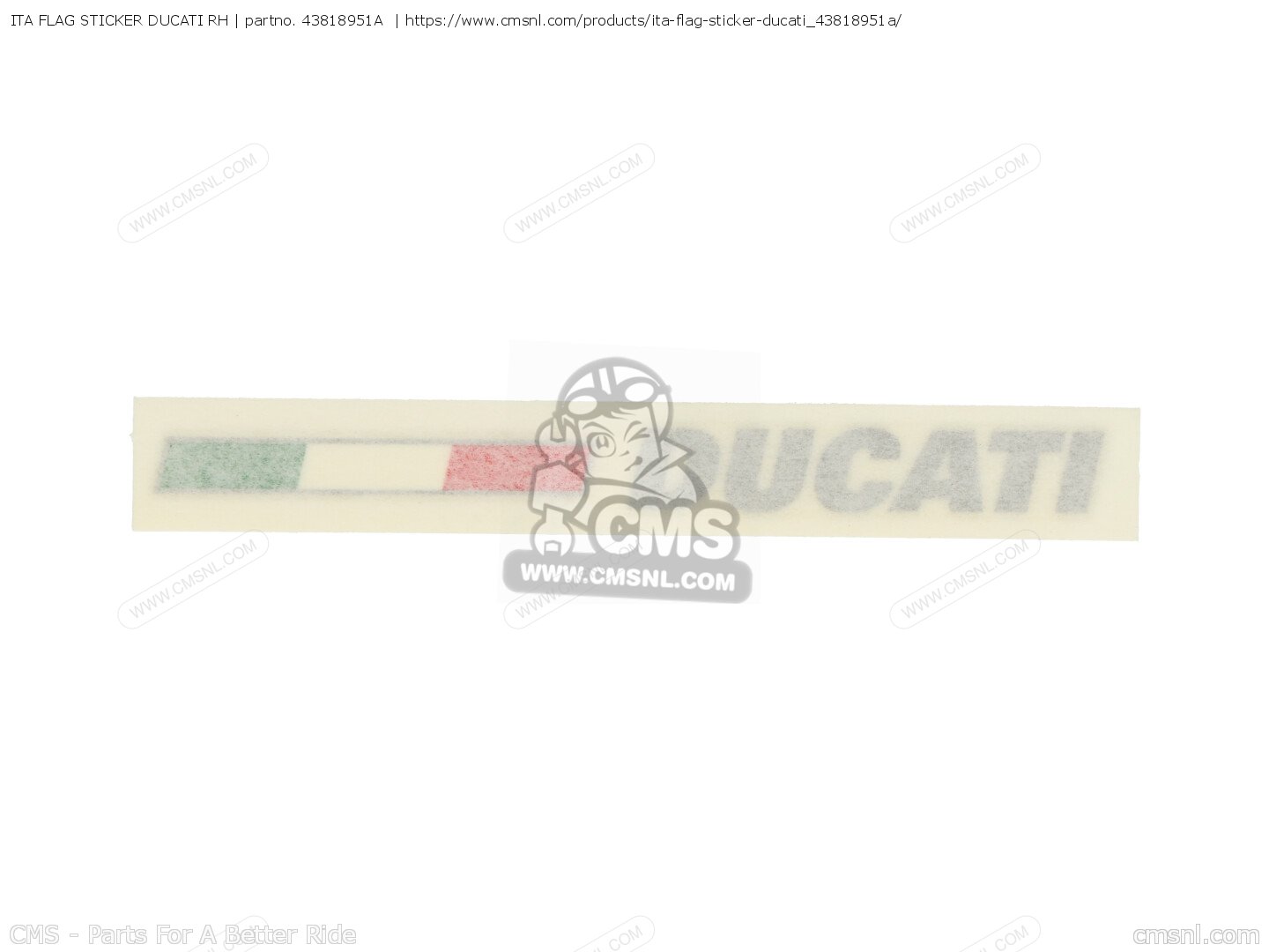 43818951A: Ita Flag Sticker Ducati Rh Ducati - buy the 43818951A at CMSNL