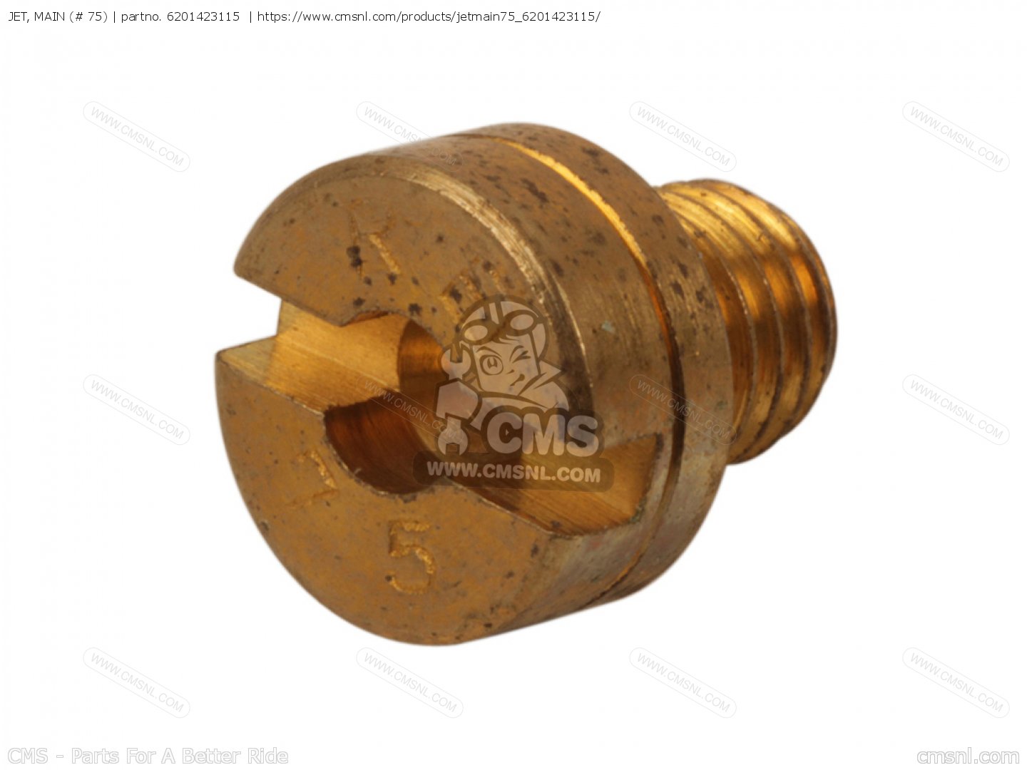 6201423115: JET, MAIN (# 75) Yamaha - buy the 620-14231-15-00 at CMSNL