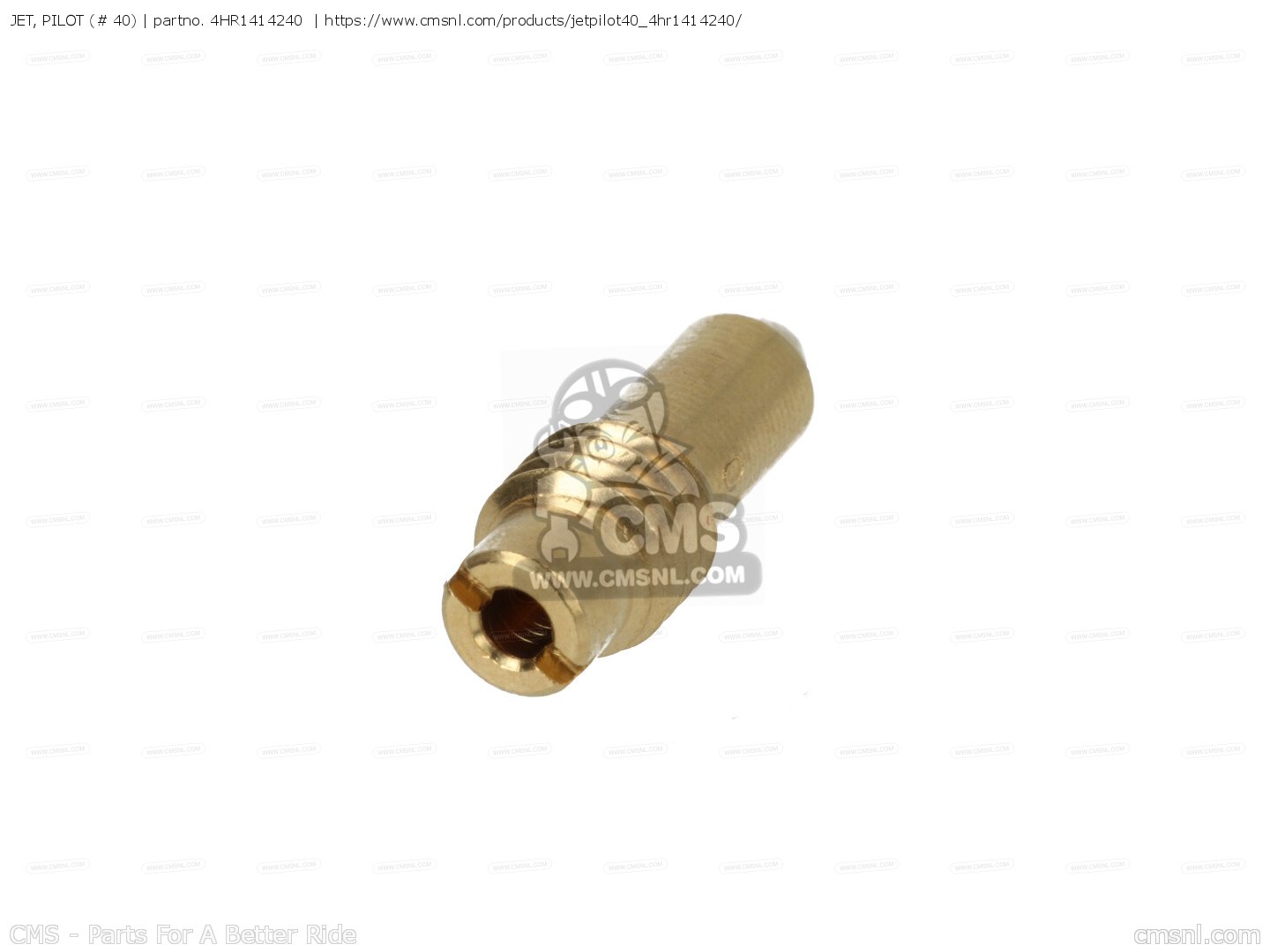 4HR1414240: JET, PILOT (# 40) Yamaha - buy the 4HR-14142-40-00 at CMSNL