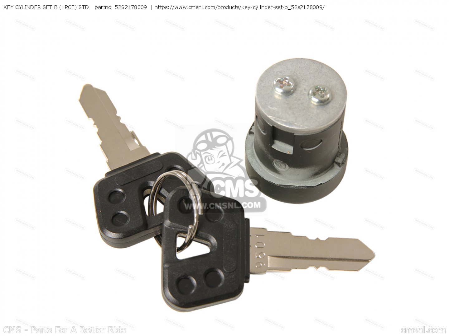 52S2178009: KEY CYLINDER SET B (1PCE) STD Yamaha - buy the 52S-21780-09 ...