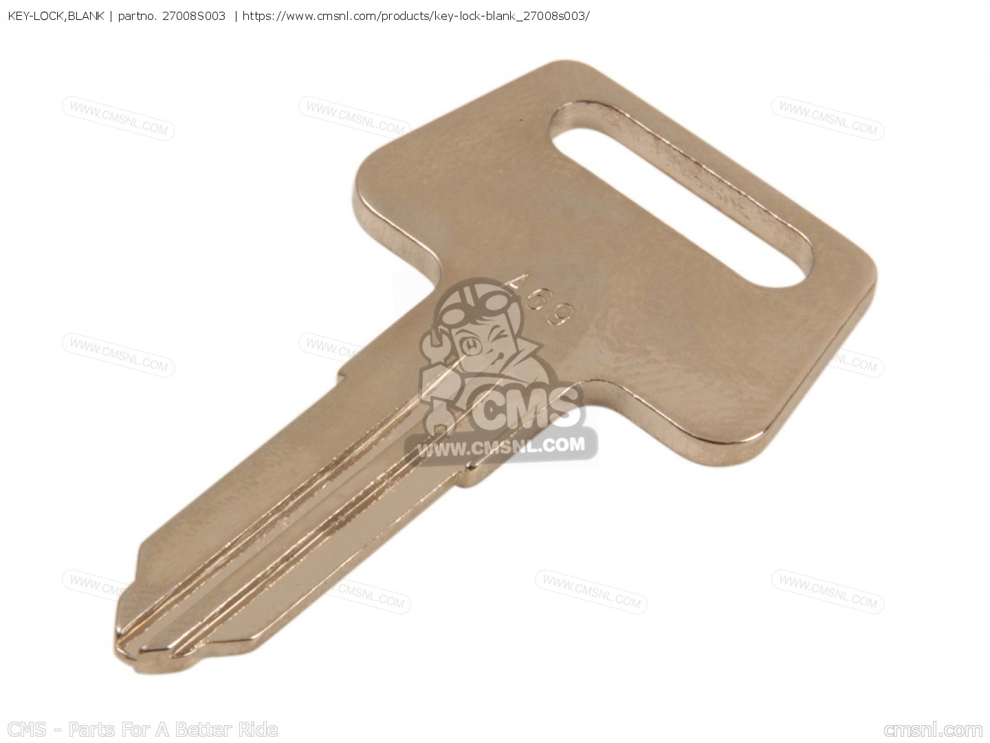 27008S003: Key-lock,blank,(type: Kawasaki - buy the 27008-S003 at CMSNL
