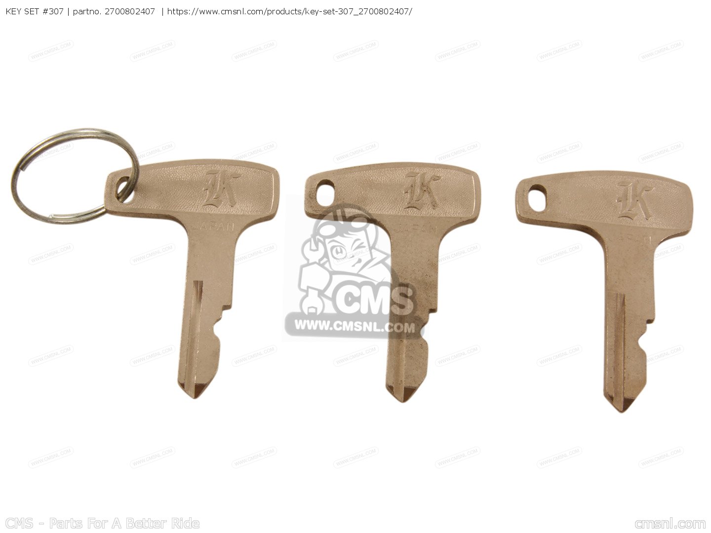2700802407: KEY SET #307 Kawasaki - buy the 27008-024-07 at CMSNL