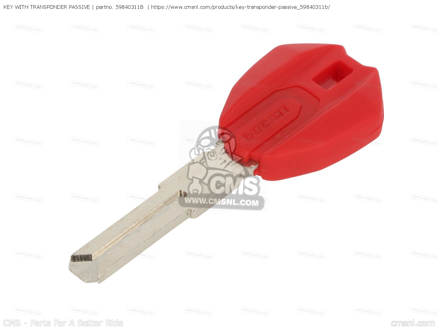 59840311B Key With Transponder Passive Ducati - MTS1200, MTS1200S, MTS1200T