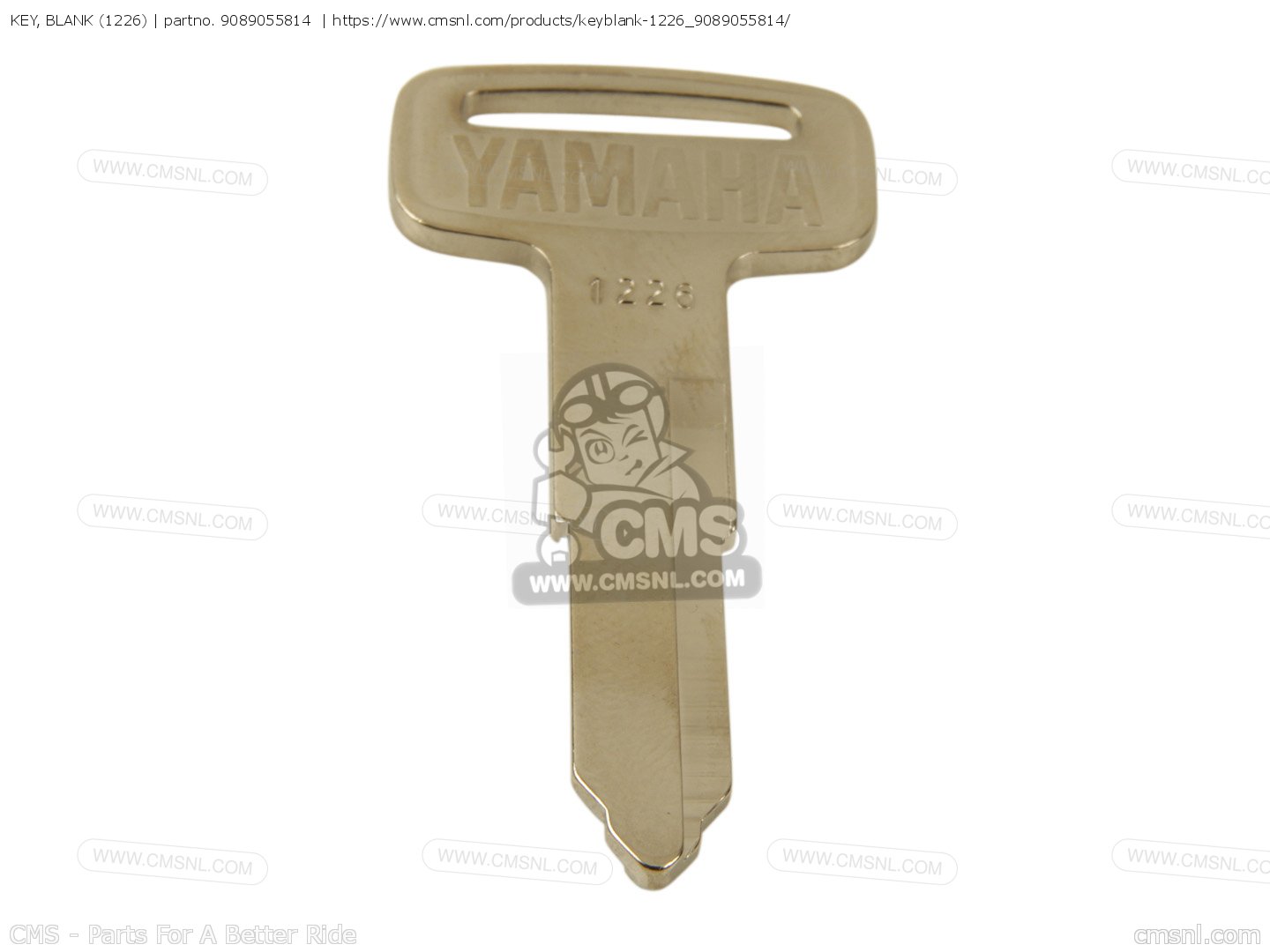 9089055814: Key, Blank (1226) Yamaha - buy the 90890-55814 at CMSNL