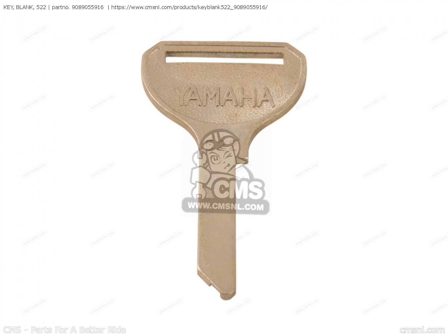 9089055916: Key, Blank, 522 Yamaha - buy the 90890-55916 at CMSNL