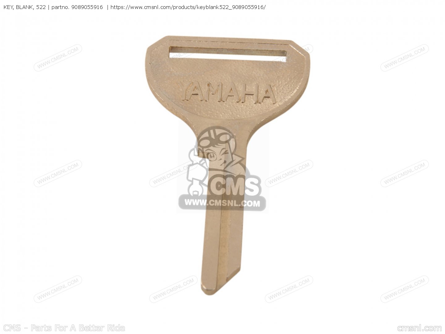 9089055916: Key, Blank, 522 Yamaha - buy the 90890-55916 at CMSNL