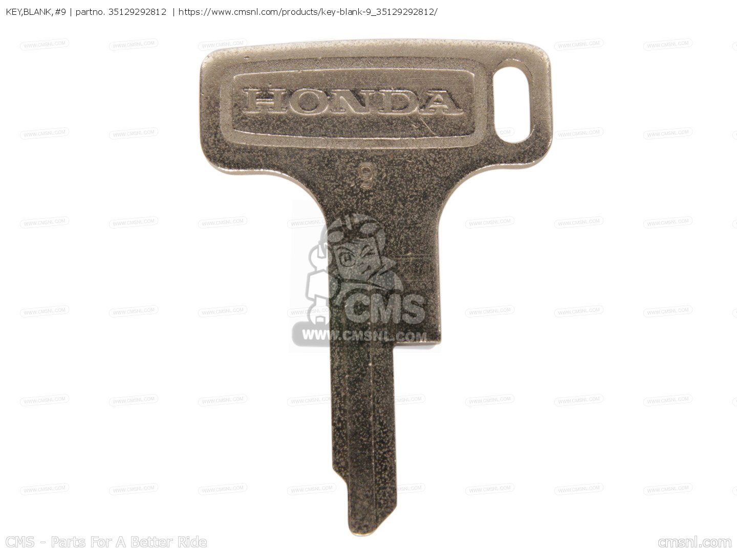 35129292812: Key,blank,#9 Honda - buy the 35129-292-812 at CMSNL