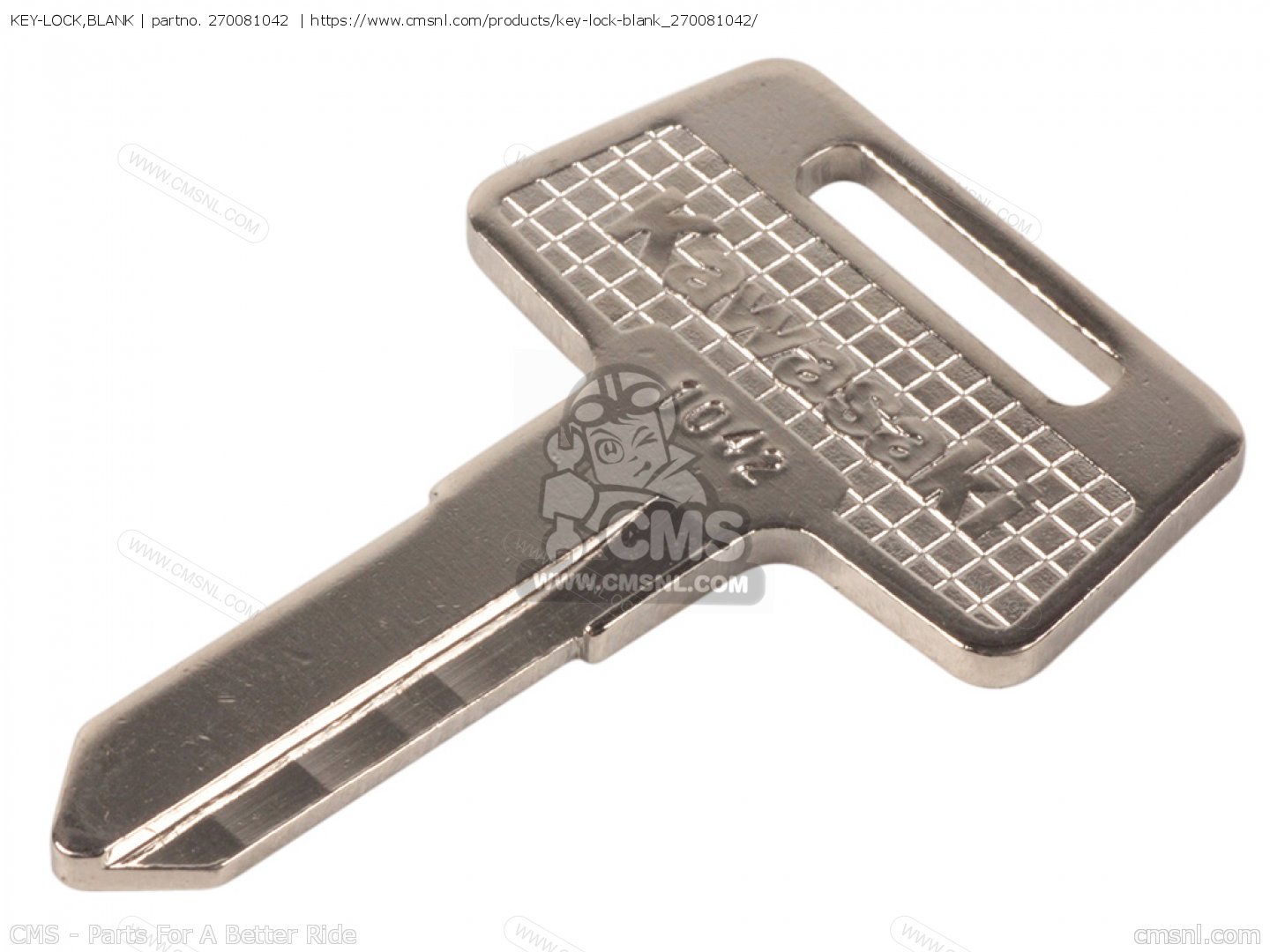 270081042: KEY-LOCK,BLANK Kawasaki - buy the 27008-1042 at CMSNL