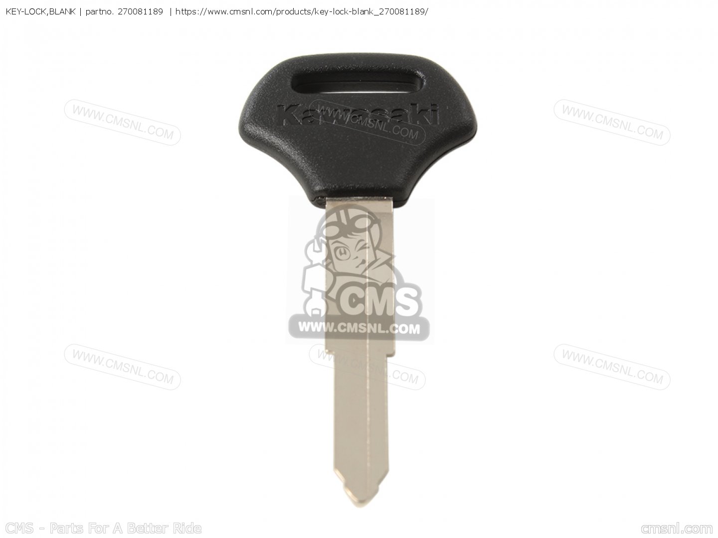 270081189: KEY-LOCK,BLANK Kawasaki - buy the 27008-1189 at CMSNL
