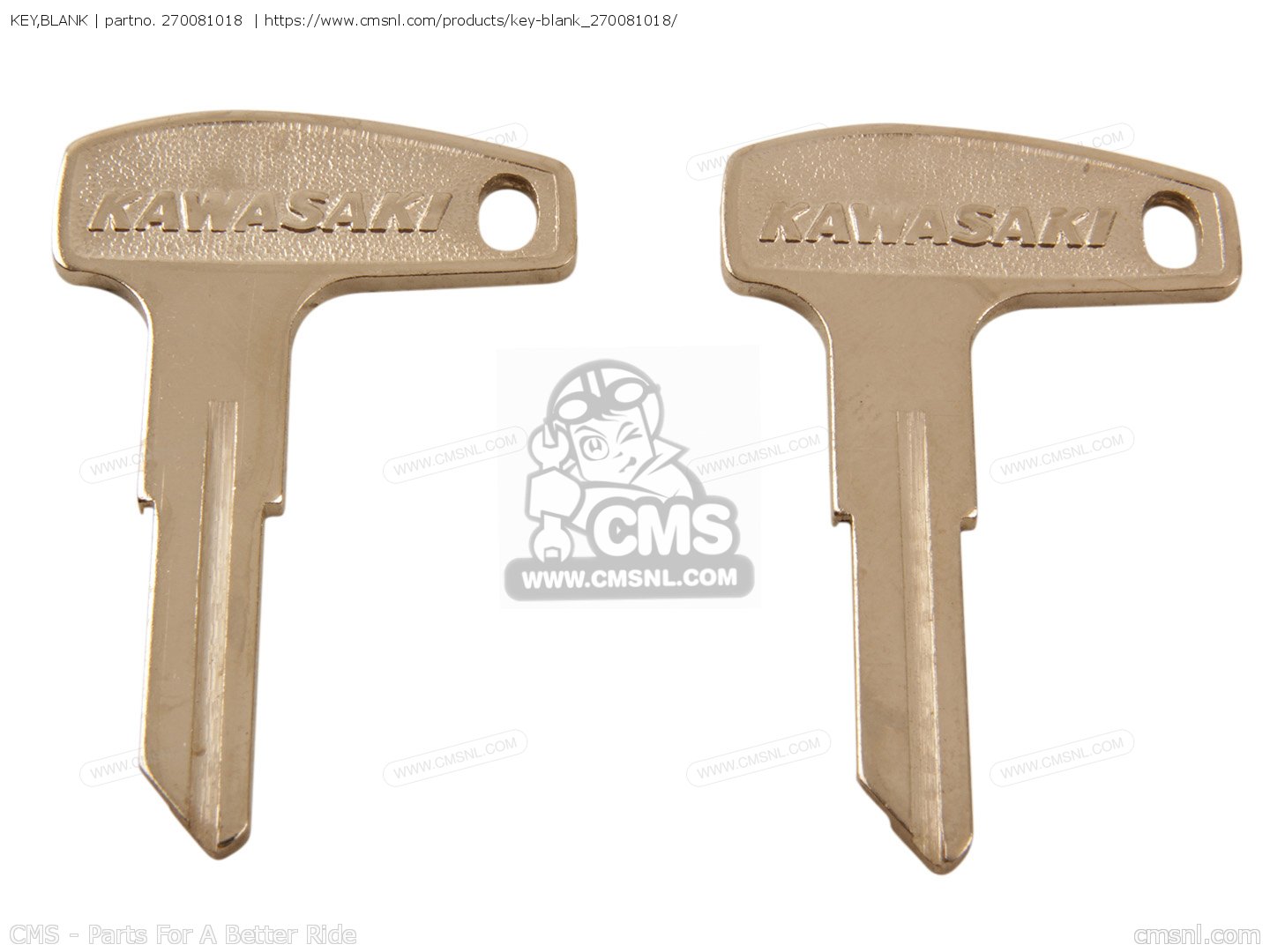 270081018: KEY-LOCK,BLANK,STEERI Kawasaki - buy the 27008-1018 at CMSNL