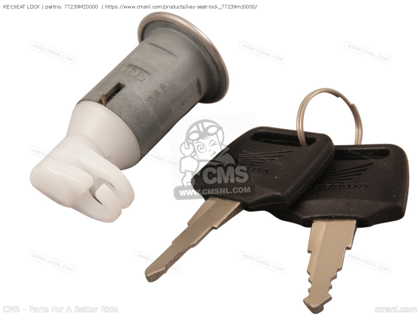 77239MZ0000: KEY,SEAT LOCK Honda - buy the 77239-MZ0-000 at CMSNL