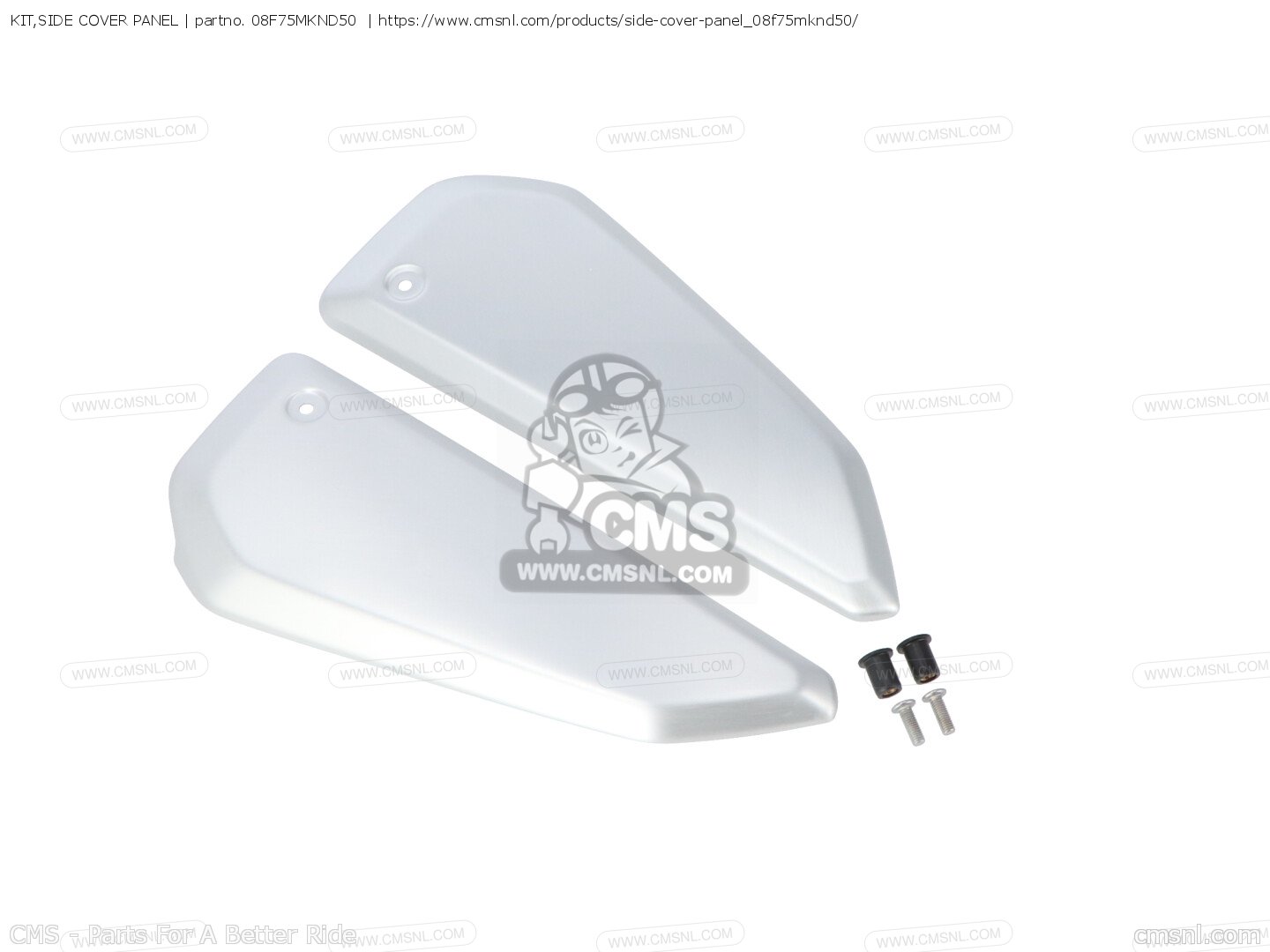 08F75MKND50: Kit,side Cover Panel Honda - buy the 08F75-MKN-D50 at CMSNL