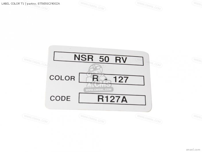 87565GCJ900ZA: LABEL COLOR T1 Honda - buy the 87565-GCJ-900ZA at CMSNL