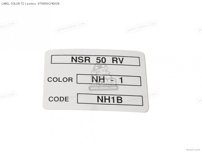 87565GCJ900ZB: LABEL COLOR T2 Honda - buy the 87565-GCJ-900ZB at CMSNL