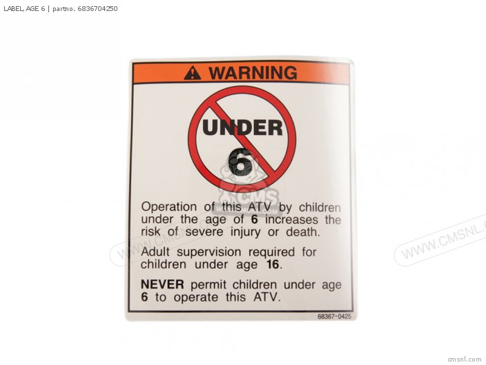 LABEL,AGE 6 for LT50 2000 (Y) - order at CMSNL