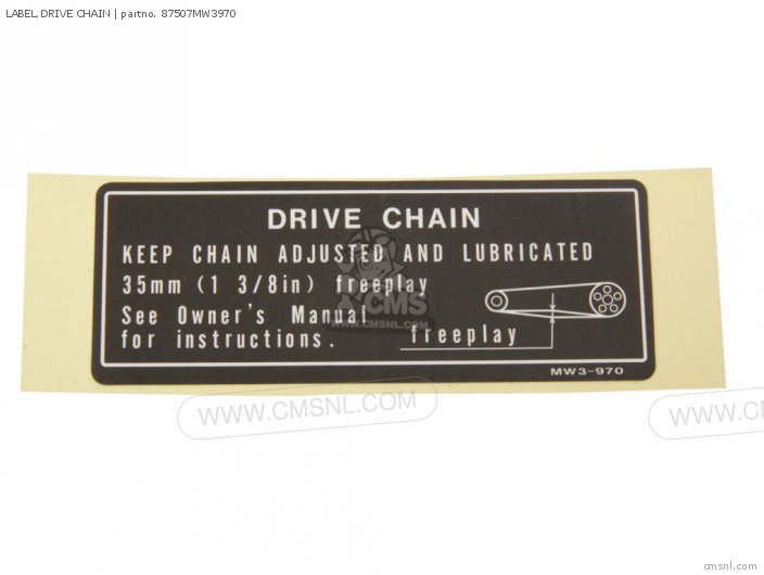 LABEL,DRIVE CHAIN for CB500 1994 (R) GERMANY / KPH - order at CMSNL