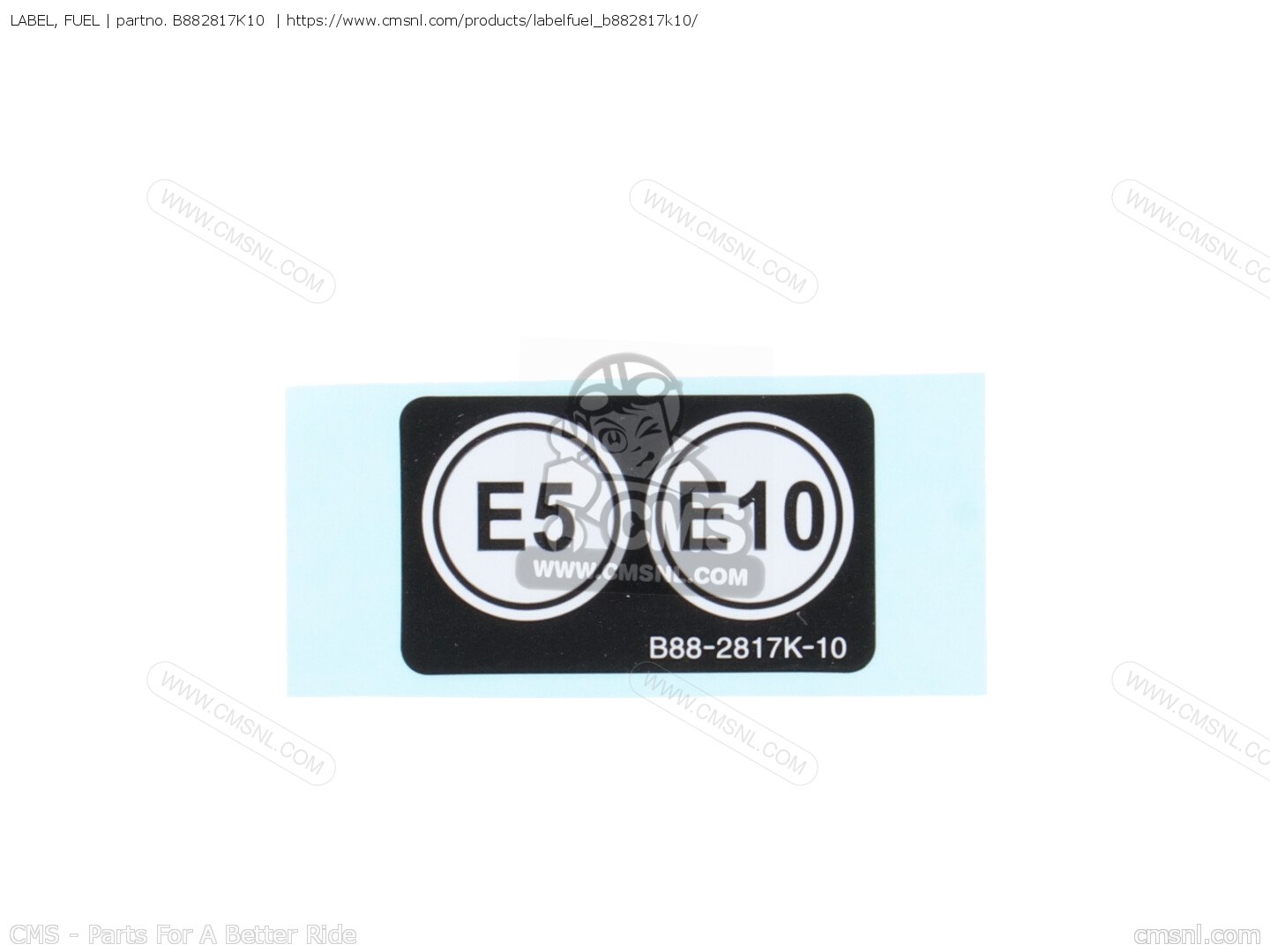 B88-2817K-10-00 Label, Fuel, B882817K10 Yamaha - MTN1000, MTM850, XT1200ZE