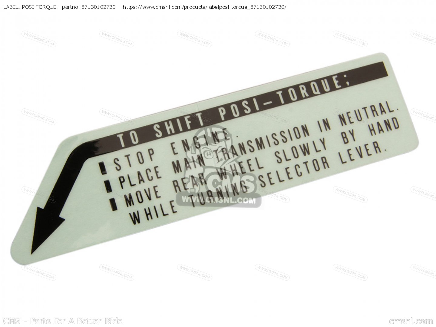 LABEL,POSI-TORQUE for Honda - order at CMSNL