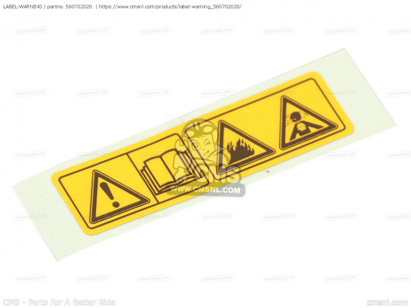 560702020: LABEL-WARNING Kawasaki - buy the 56070-2020 at CMSNL