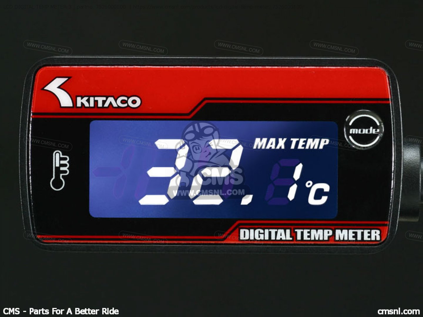 7526000100: Lcd Digital Temp Meter 3 Kitaco - buy the 752-6000100 at CMSNL