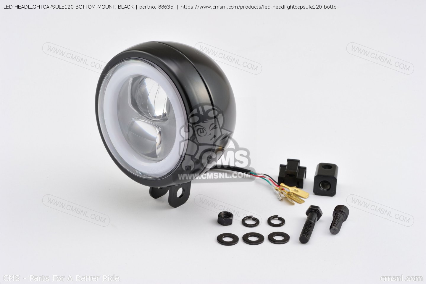 88635: LED HEADLIGHTCAPSULE120 BOTTOM-MOUNT, BLACK Daytona - buy the ...