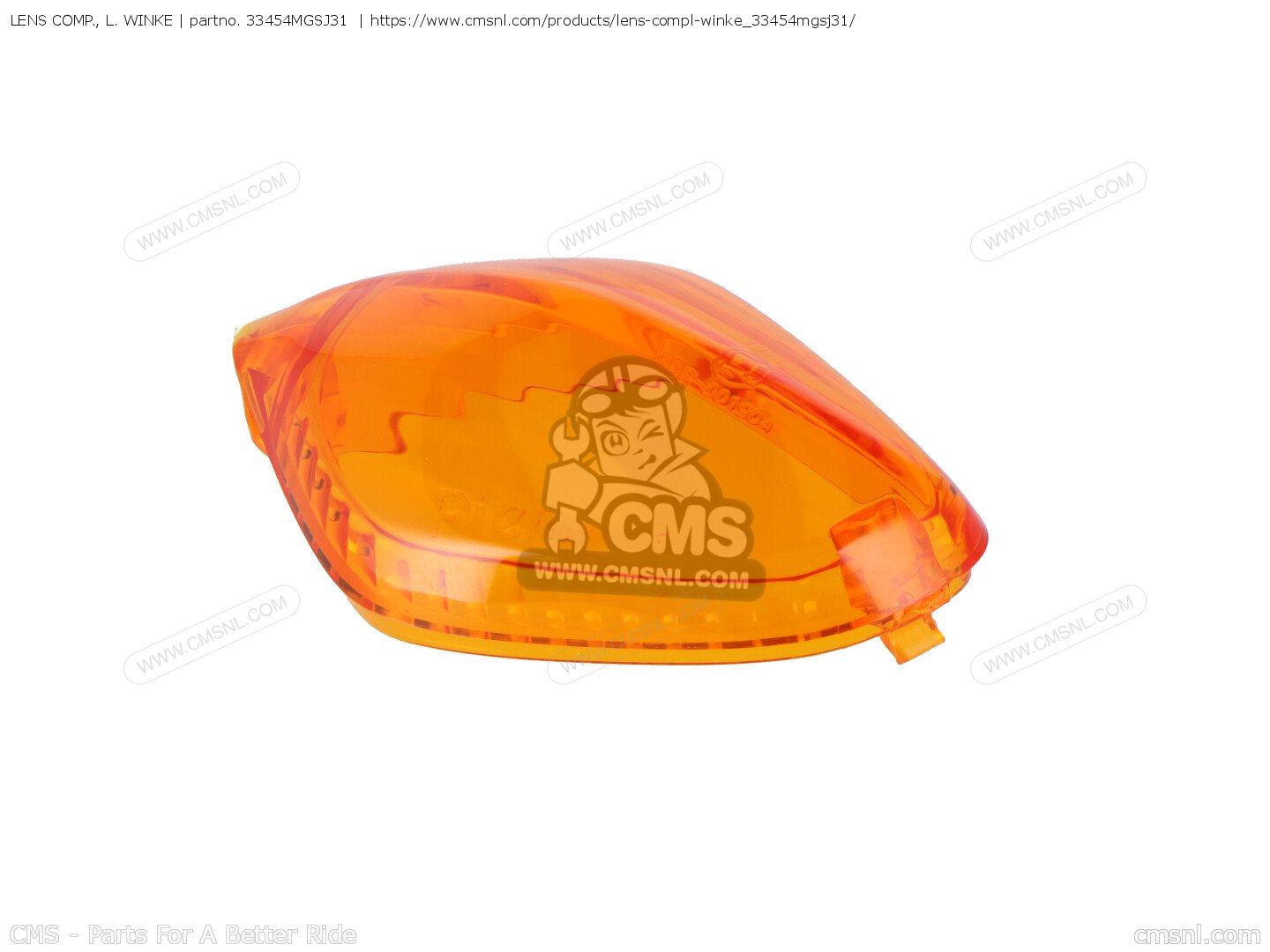 33454MGSJ31: Lens Comp Winker Honda - buy the 33454-MGS-J31 at CMSNL