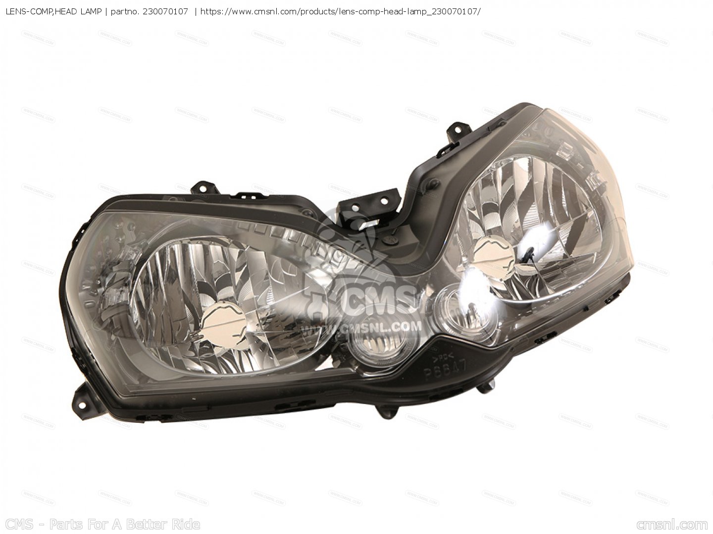 230070107: Lens-comp,head Lamp Kawasaki - buy the 23007-0107 at CMSNL