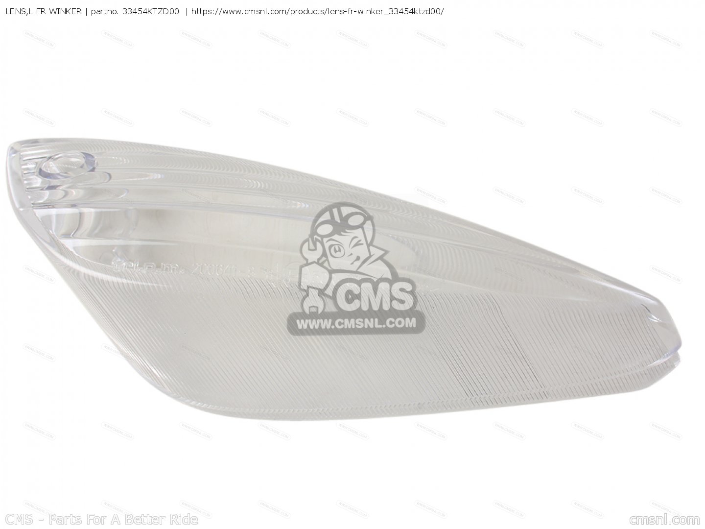 33454KTZD00: LENS,L FR WINKER Honda - buy the 33454-KTZ-D00 at CMSNL