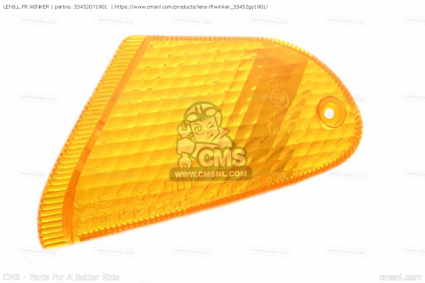 33452GY1901: Lens,l.fr.winker Honda - buy the 33452-GY1-901 at CMSNL