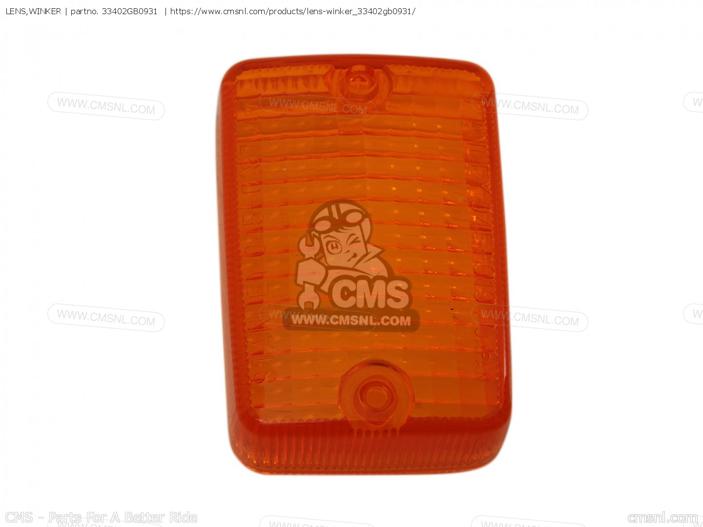 33402GB0931: LENS,WINKER Honda - buy the 33402-GB0-931 at CMSNL