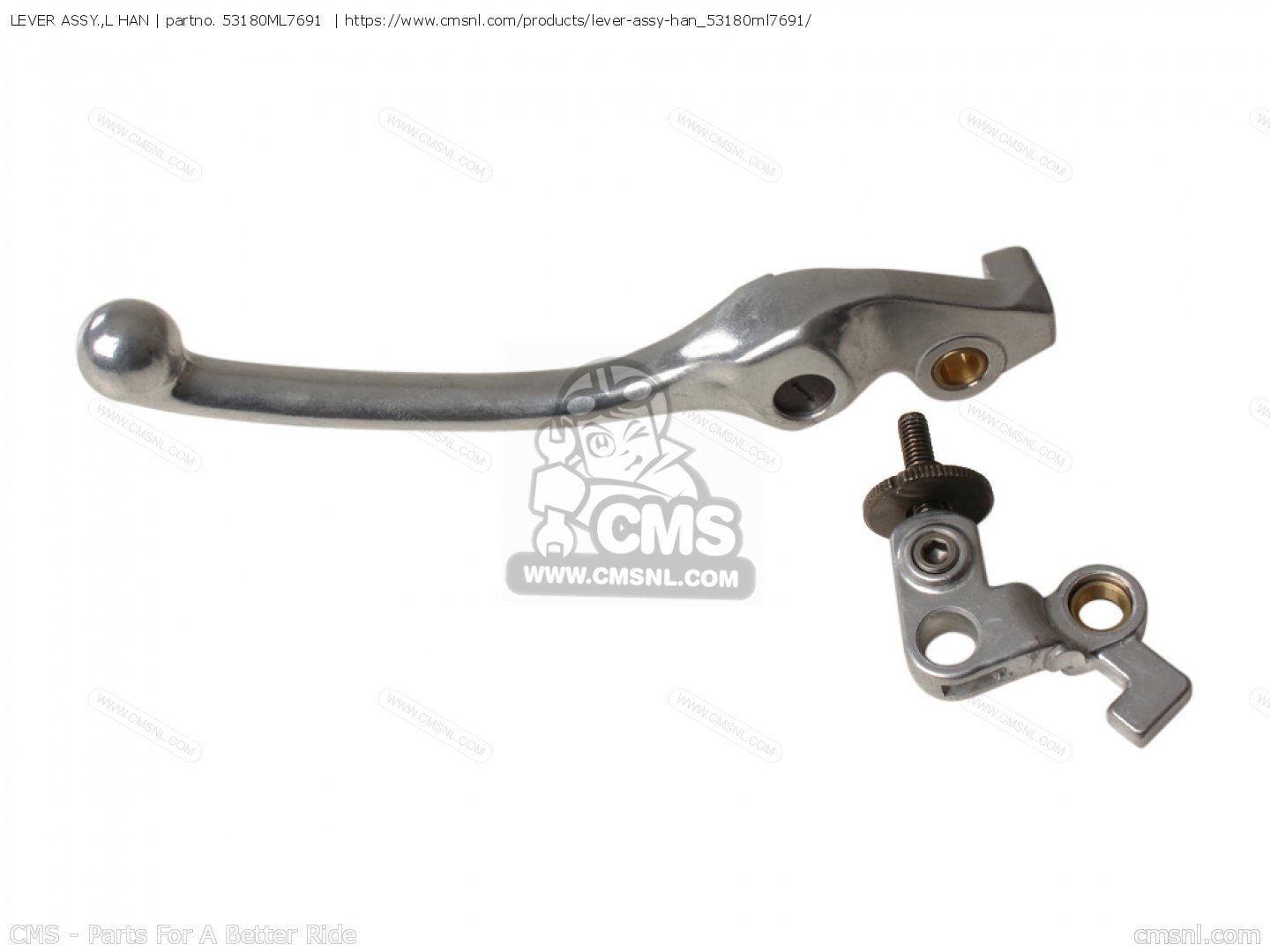 53180ML7691: LEVER ASSY.,L HAN Honda - buy the 53180-ML7-691 at CMSNL