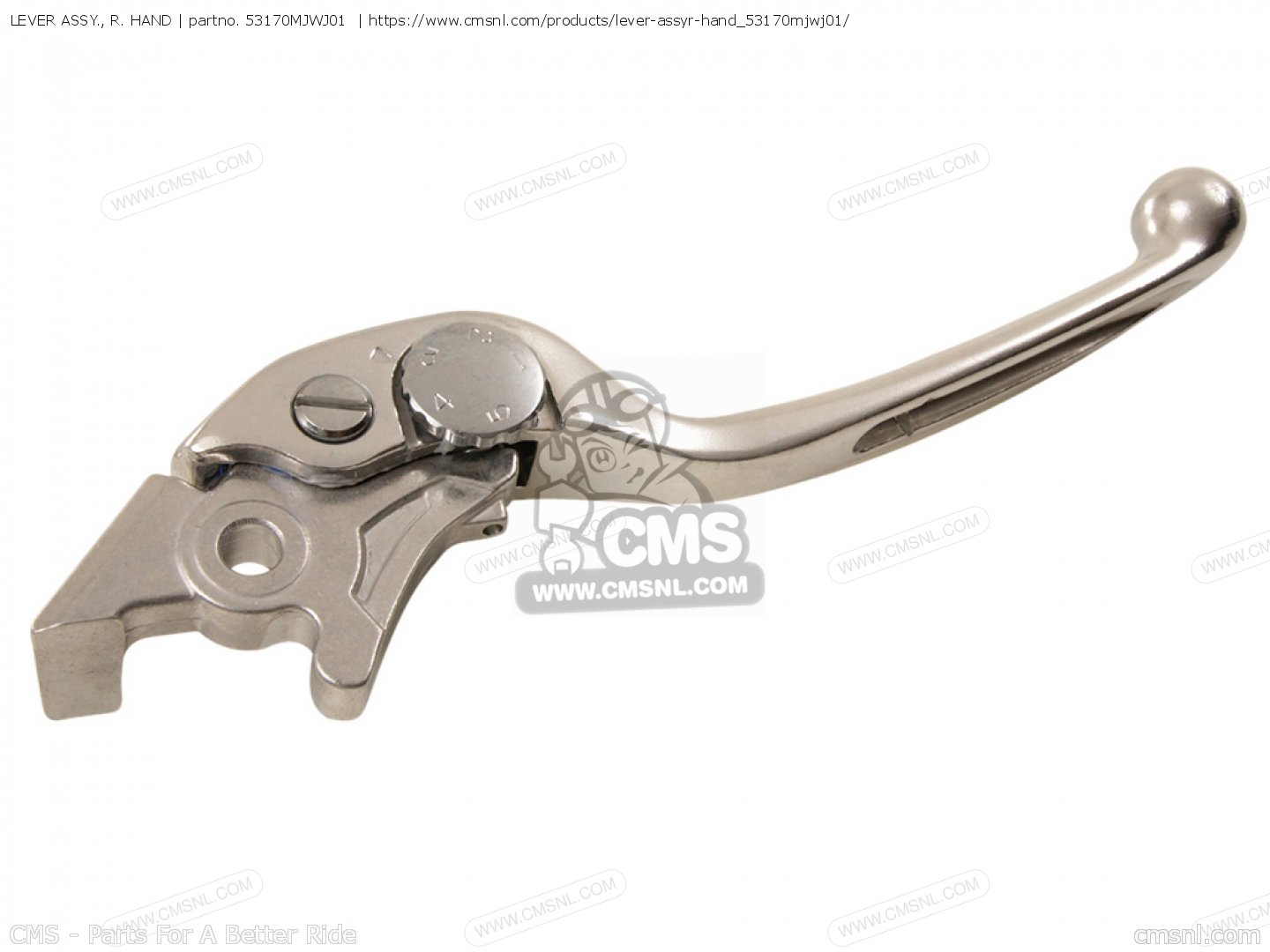 53170MJWJ01: Lever Assy., R. Hand Honda - buy the 53170-MJW-J01 at CMSNL