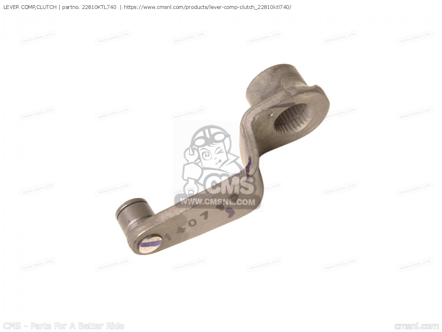 22810KTL740: Lever Comp,clutch Honda - buy the 22810-KTL-740 at CMSNL
