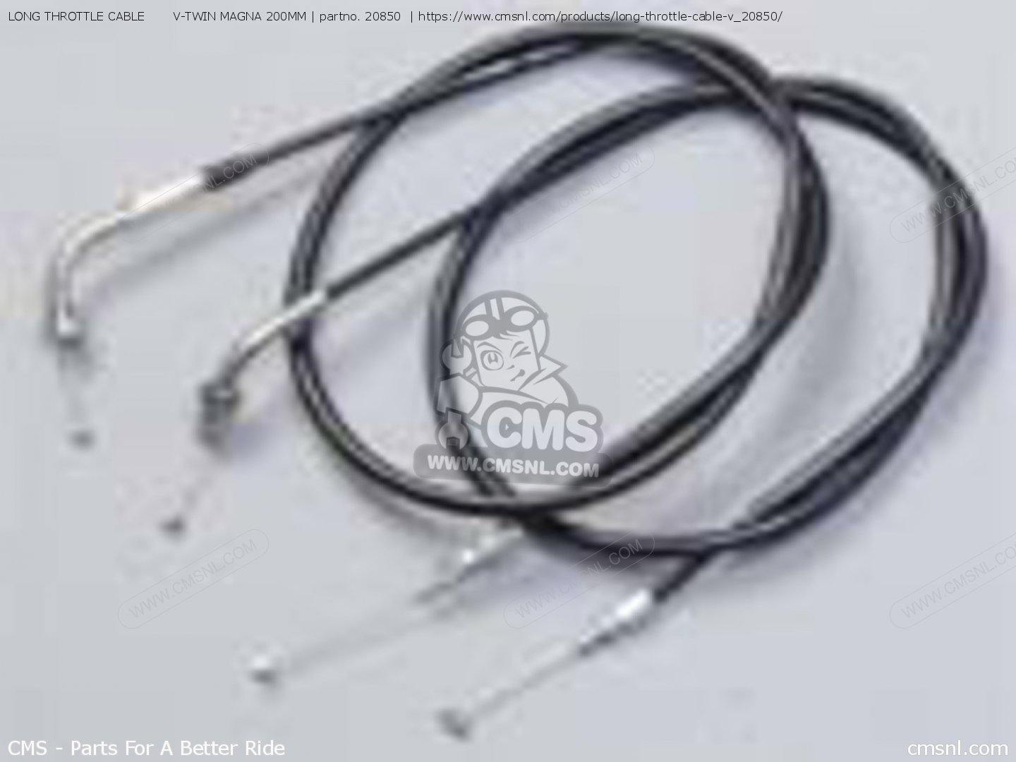 20850 Long Throttle Cable V-Twin Magna 200Mm Daytona