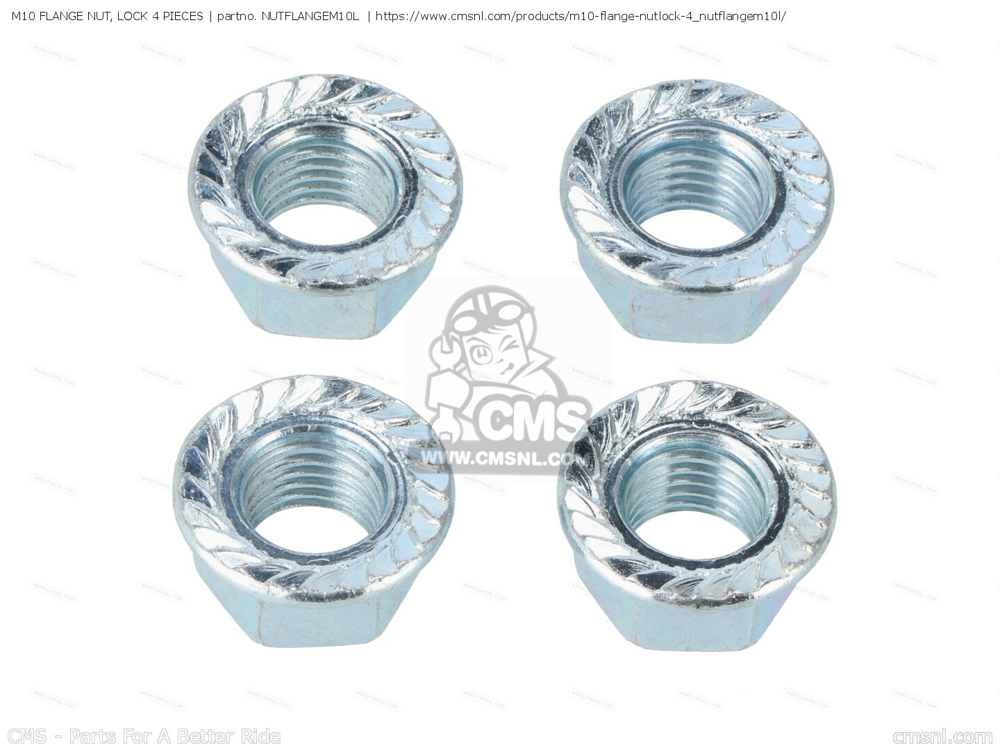 M10 FLANGE NUT SERRATED (LOCK) 4 PIECES for Universal - order at CMSNL