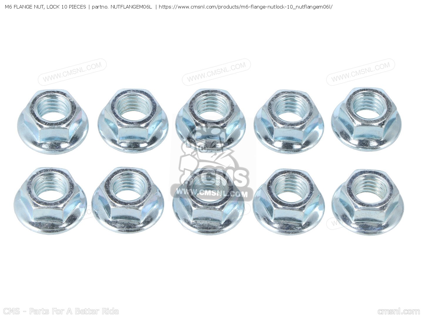 NUTFLANGEM06L: M6 FLANGE NUT SERRATED (LOCK) 10 PIECES Universal - buy ...