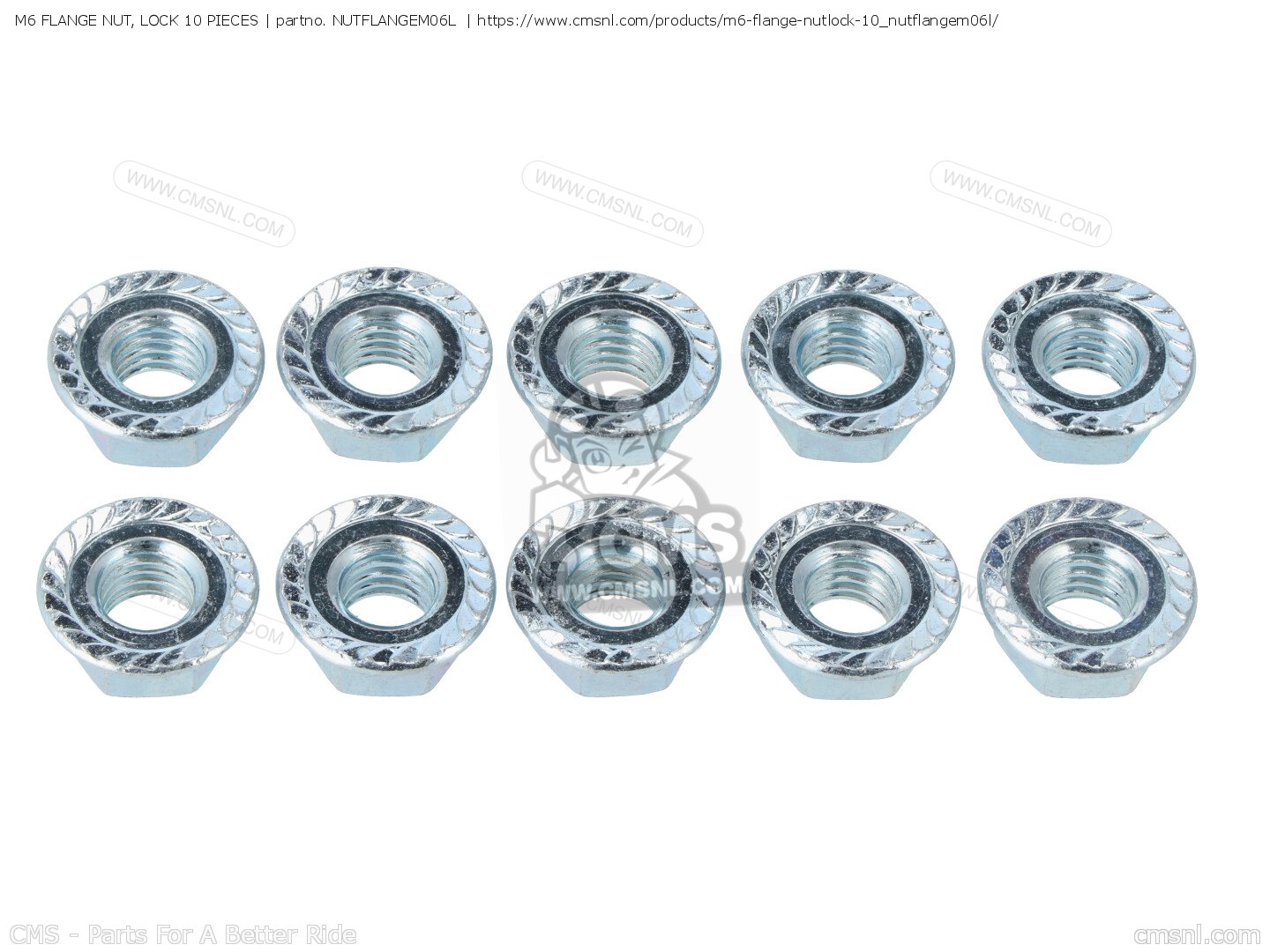 M6 FLANGE NUT SERRATED (LOCK) 10 PIECES for Universal - order at CMSNL
