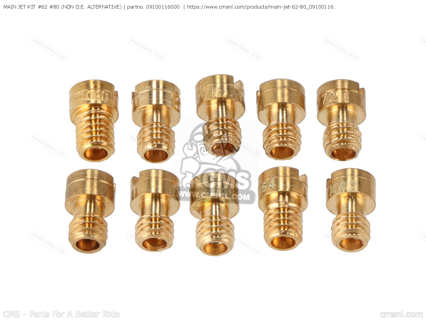 MAIN JET KIT #62 #80 (NON O.E. ALTERNATIVE) for CT90 TRAIL 1966 K0 USA ...