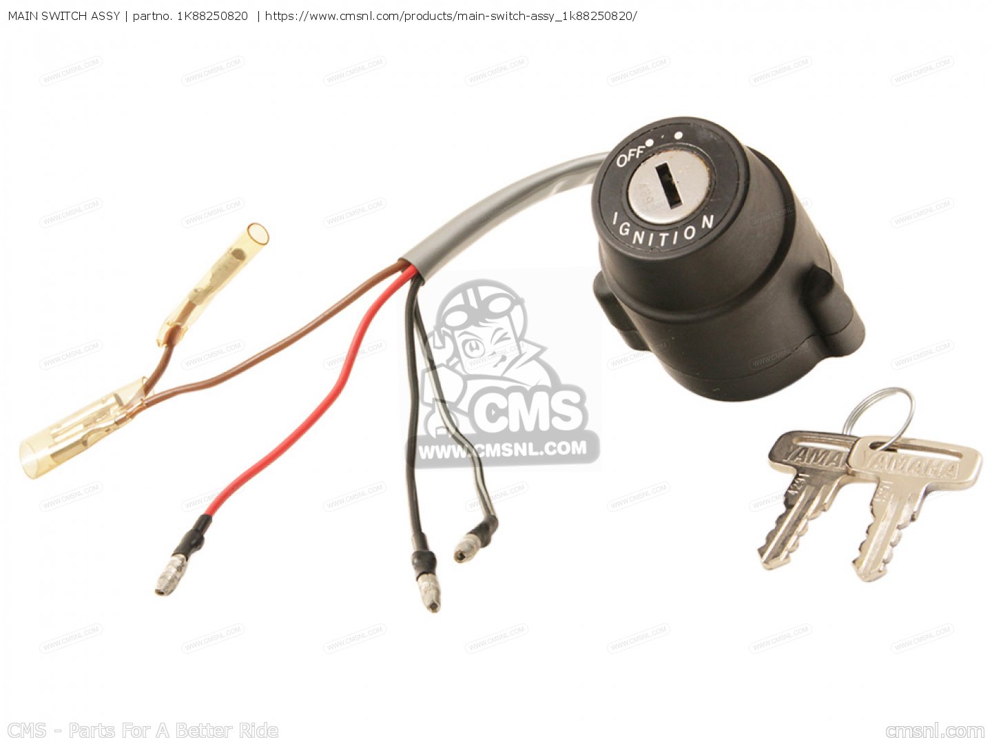 1K88250820: MAIN SWITCH ASSY Yamaha - buy the 1K8-82508-20-00 at CMSNL
