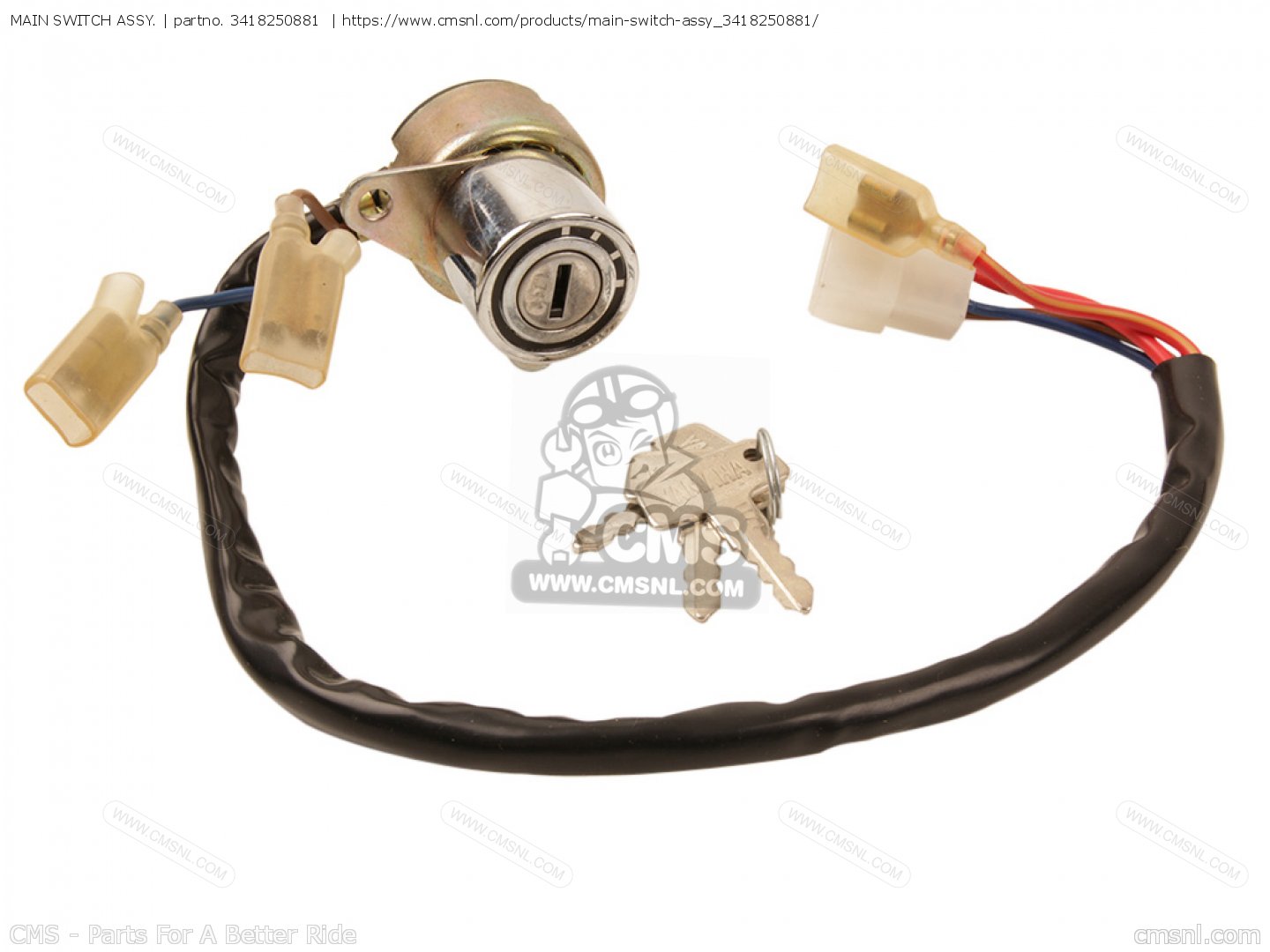 3418250881: MAIN SWITCH ASSY. Yamaha - buy the 341-82508-81-00 at CMSNL