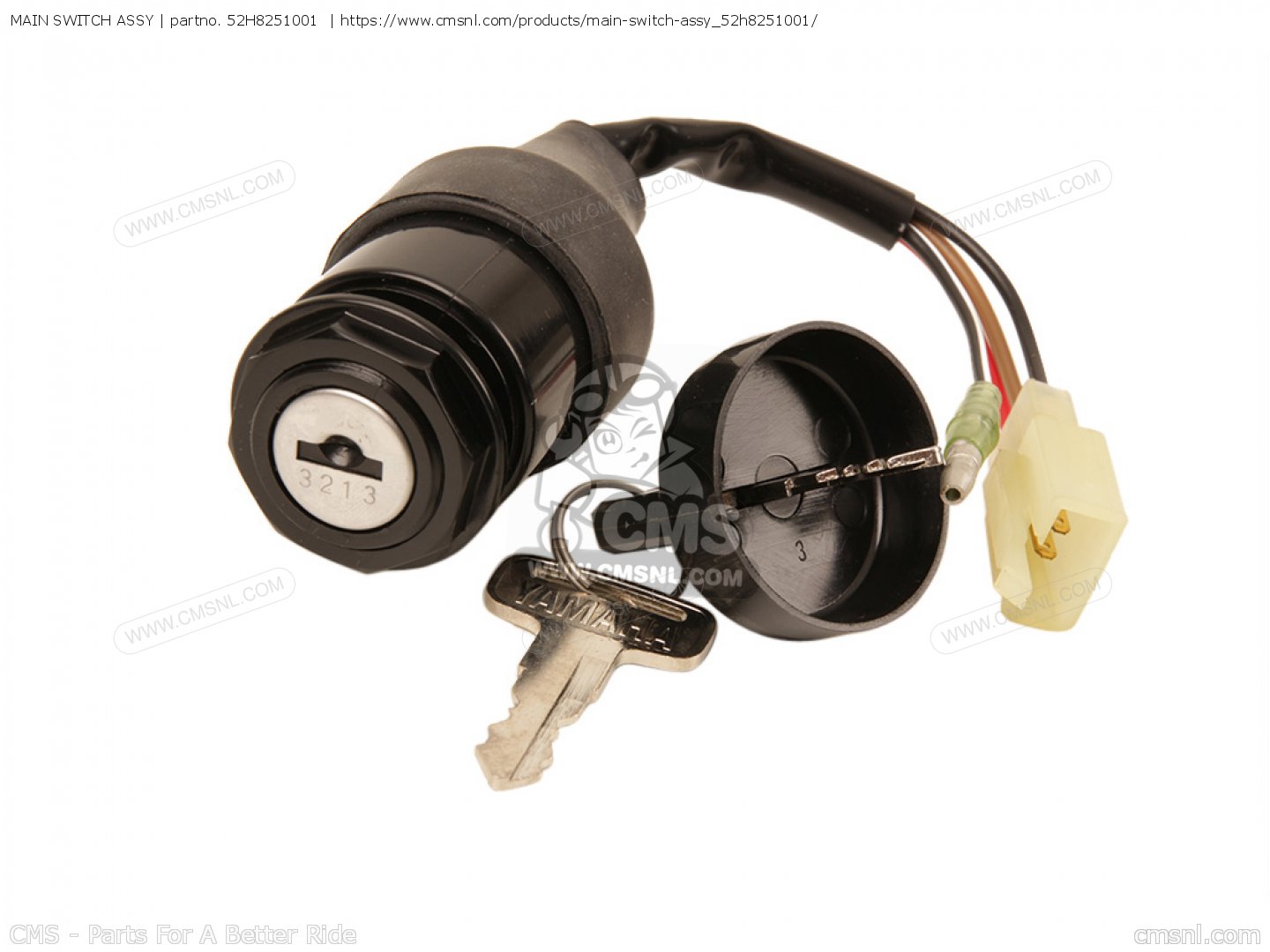 52H8251001: MAIN SWITCH ASSY Yamaha - buy the 52H-82510-01-00 at CMSNL