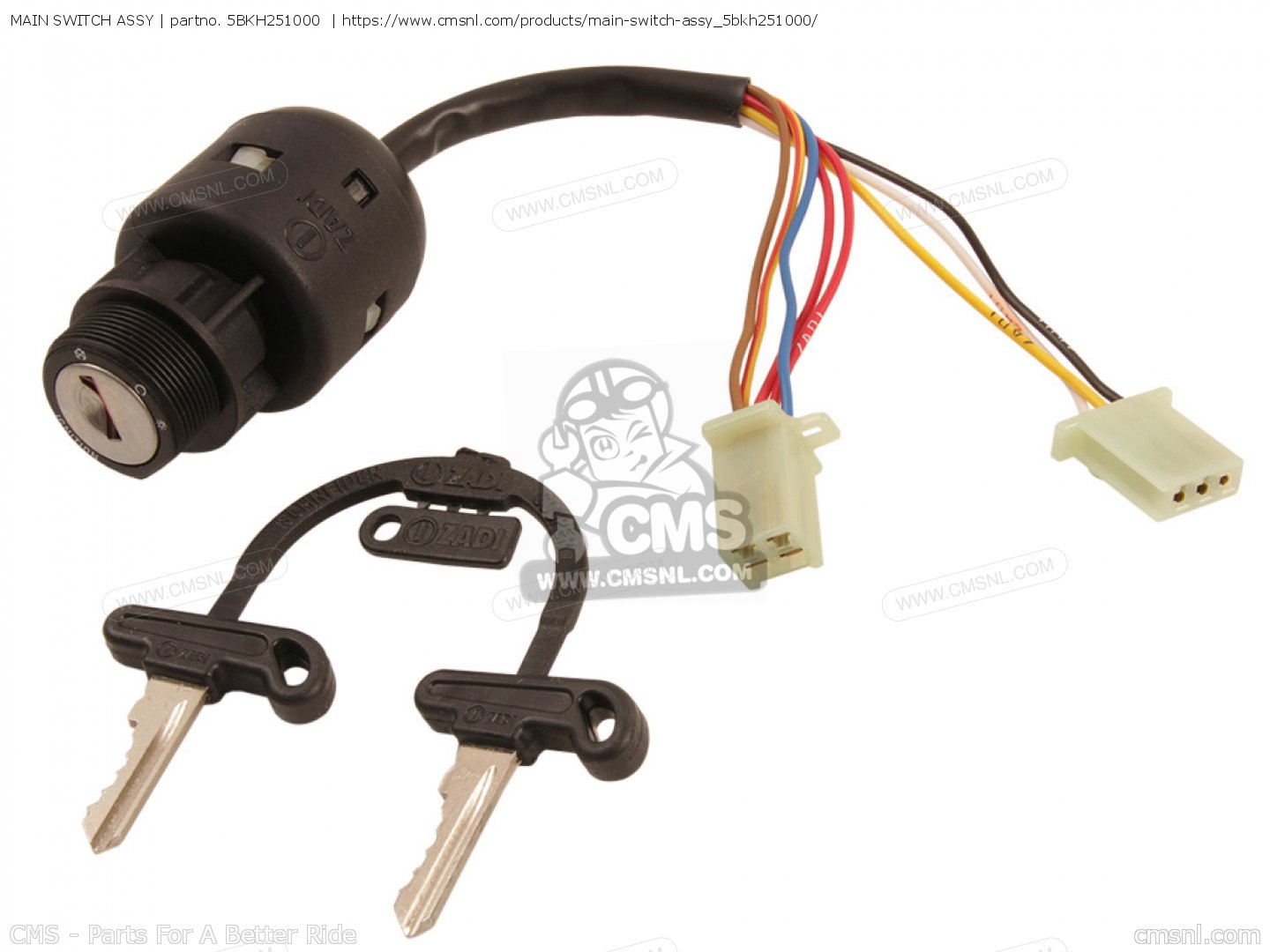 5BKH251000: MAIN SWITCH ASSY Yamaha - buy the 5BK-H2510-00-00 at CMSNL