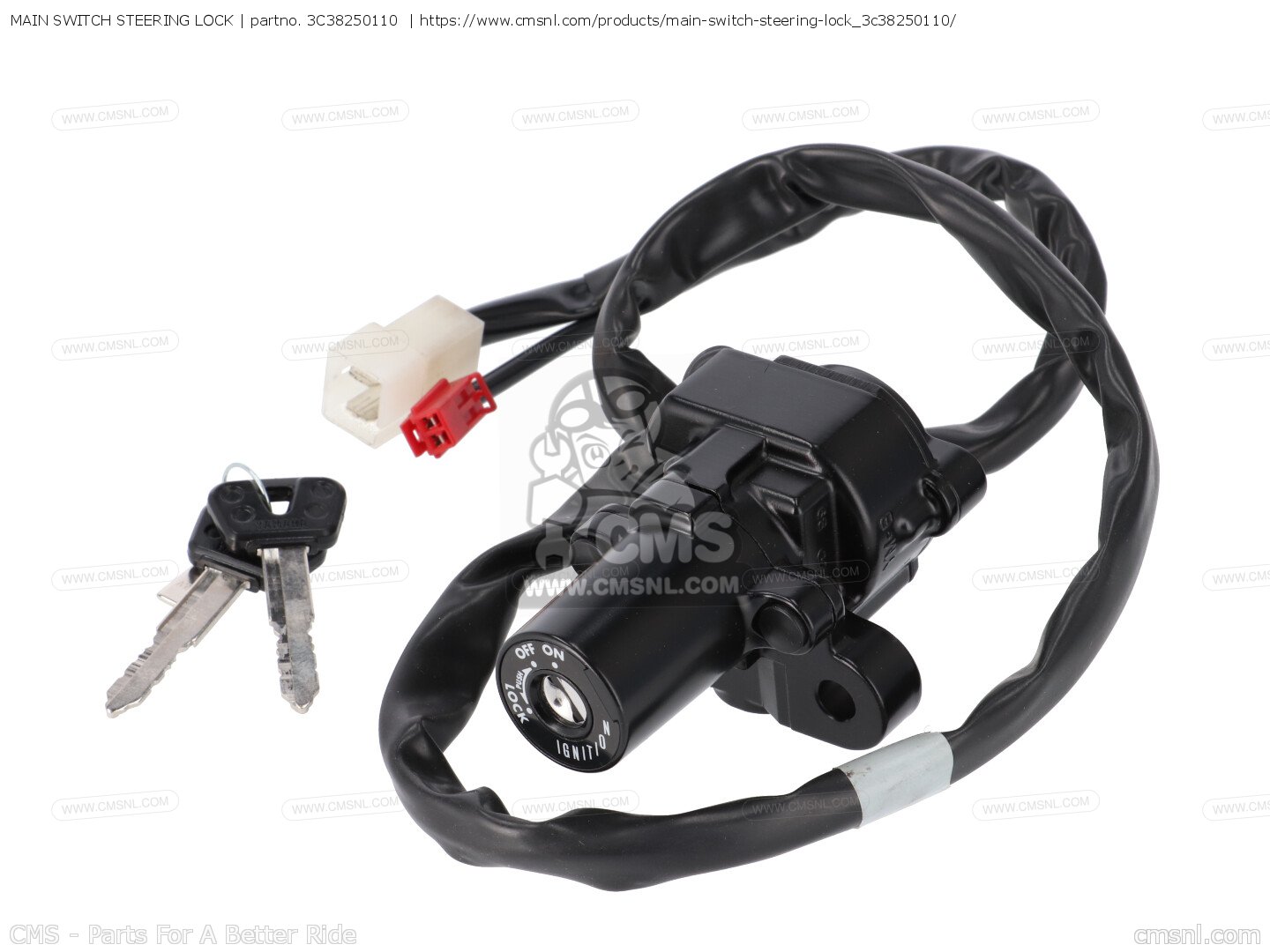 3C38250110: Main Switch Steering Lock Yamaha - buy the 3C3-82501-10 at ...