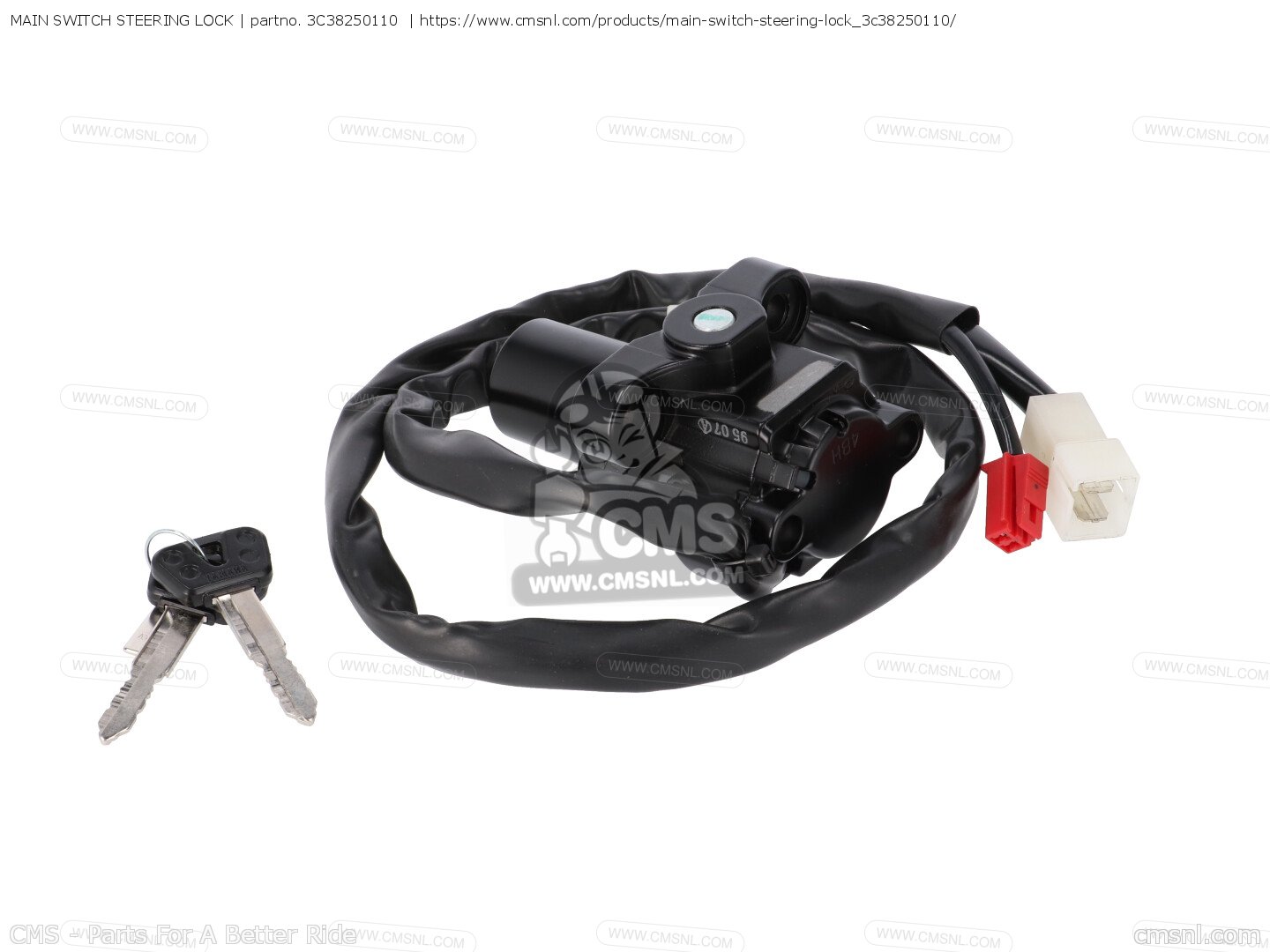 3C38250110: Main Switch Steering Lock Yamaha - buy the 3C3-82501-10 at ...