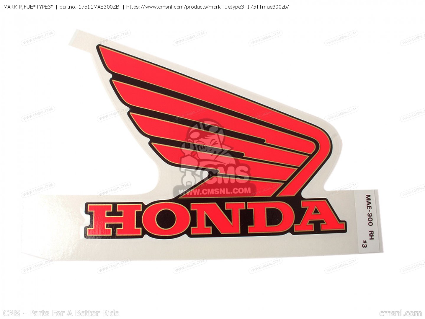 17511MAE300ZB: MARK R,FUE*TYPE3* Honda - buy the 17511-MAE-300ZB at CMSNL